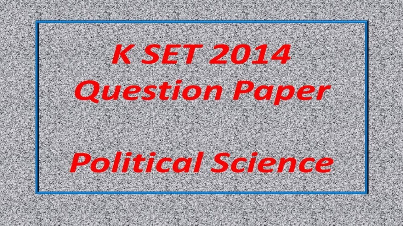 KSET 2014 Political Science Question Paper - YouTube