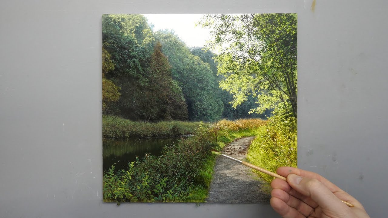 #131 How to paint a landscape from start to finish | Time Lapse - YouTube