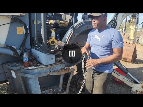 Terex Backhoe Rear Axle installation - YouTube