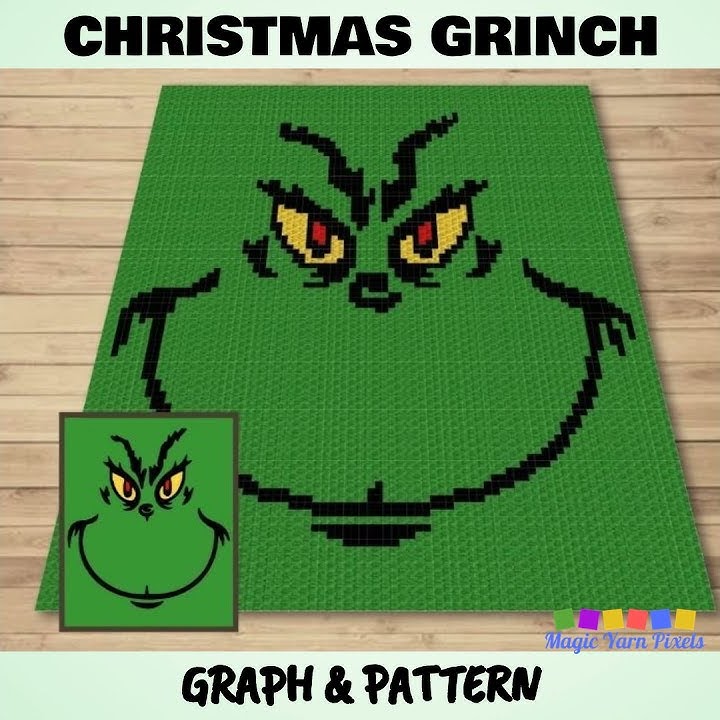 Christmas Grinch C2C Pattern & Chart PROMO VIDEO | Magic Yarn Pixels - YouTube