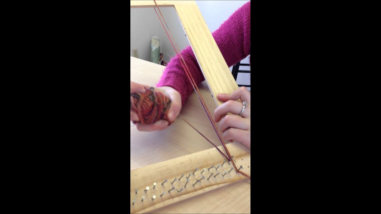 How to Warp a Simple frame loom - YouTube