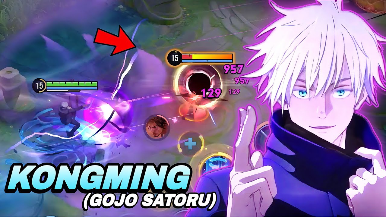 GOJO SATORU JJK SKIN HOK COLLAB! KONGMING JUNGLE DOMINATION IN RANK ...