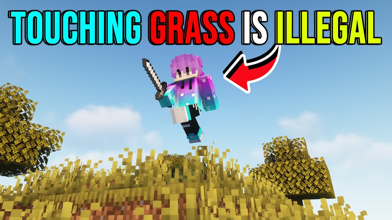 Minecraft, But I Can't Touch Grass😮💯 - YouTube