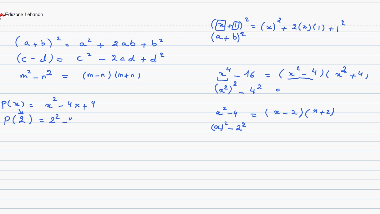 math brevet revision remarkable identities - YouTube
