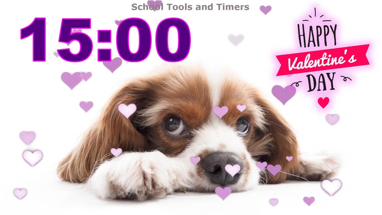 15 Minute Timer - Valentine's Day Puppy Dog 🐶💗 - YouTube