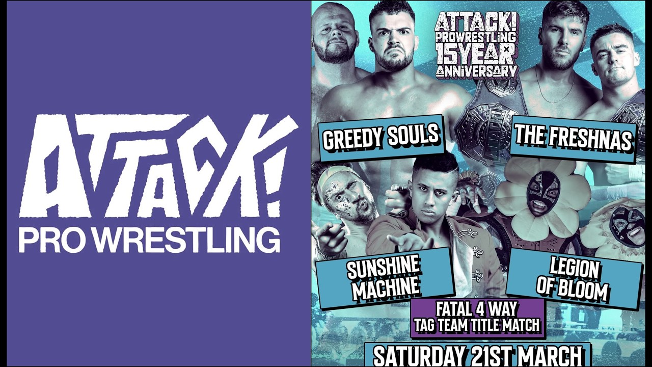 Attack! Pro Wrestling: The Freshnas (C) vs. Greedy Souls vs. Sunshine ...