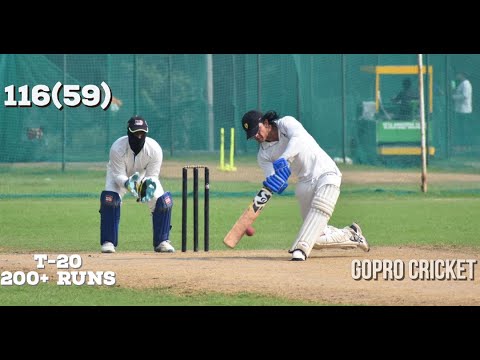 GoPro Batsman Camera view | CENTURY 116(59) | GoPro Cricket Highlights ...
