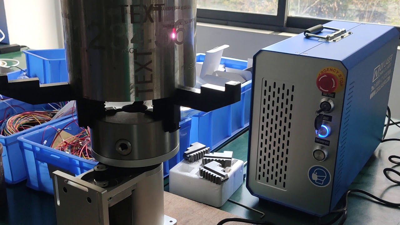 Rotating lens vertical fiber laser marking COOL - YouTube