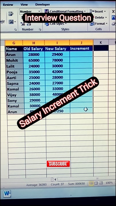 Salary Increment #excel #exceltips #exceltricks #excelformula #shortfeed #exceltutorial #tricks ...