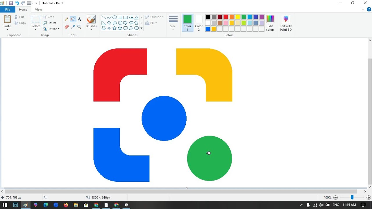 How to draw the Google Lens logo using MS Paint | How to draw on your ...