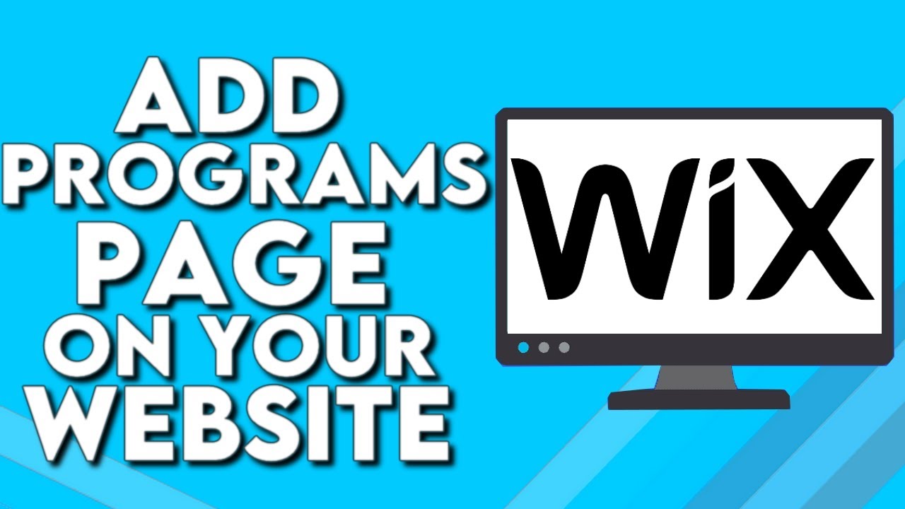 How To Add Programs Page on Your Website Menu on Wix - YouTube