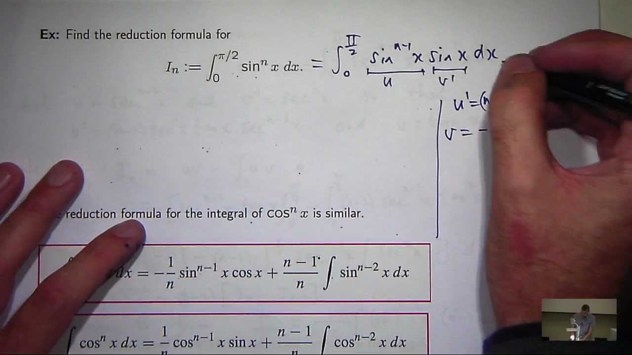 Reduction Formula Sin n X YouTube