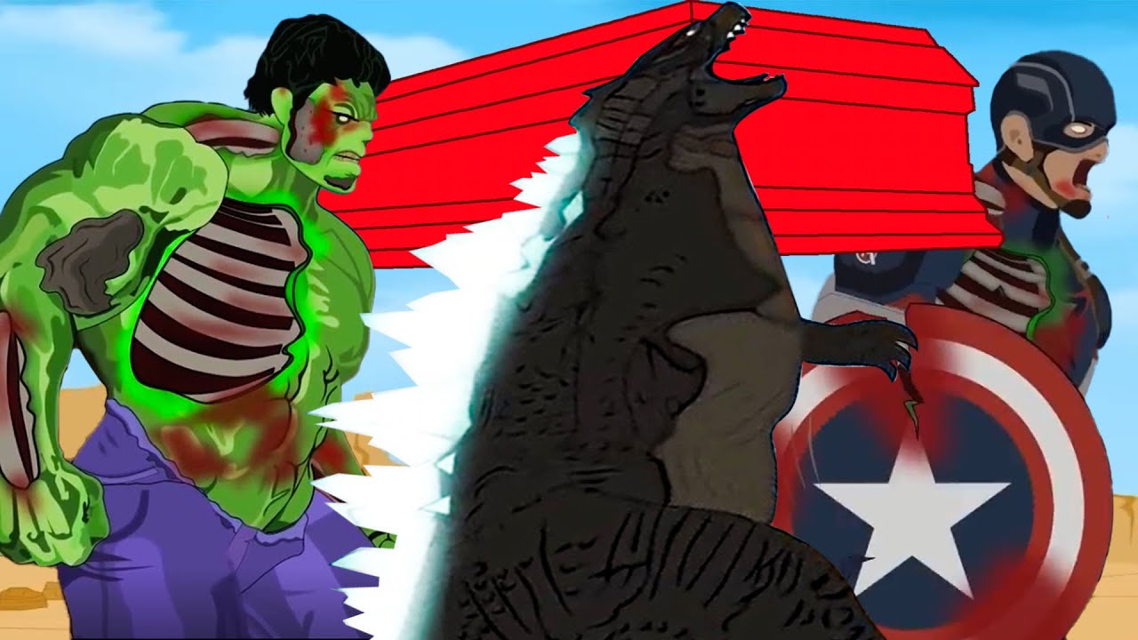 GODZILLA, KING KONG, SHIN GODZILLA, MUTO vs Superheroes Become Zombies ...
