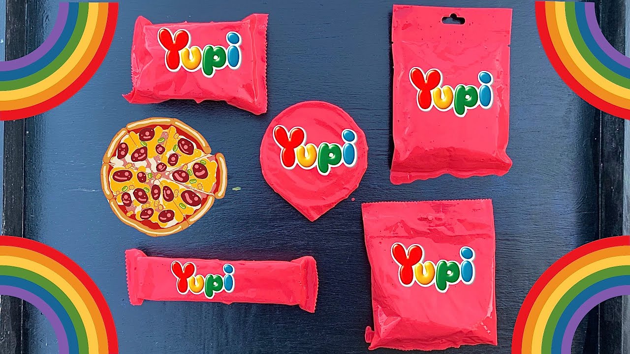 Membersihkan permen yupi penuh kotoran lumpur warna pink, yupi pizza ...