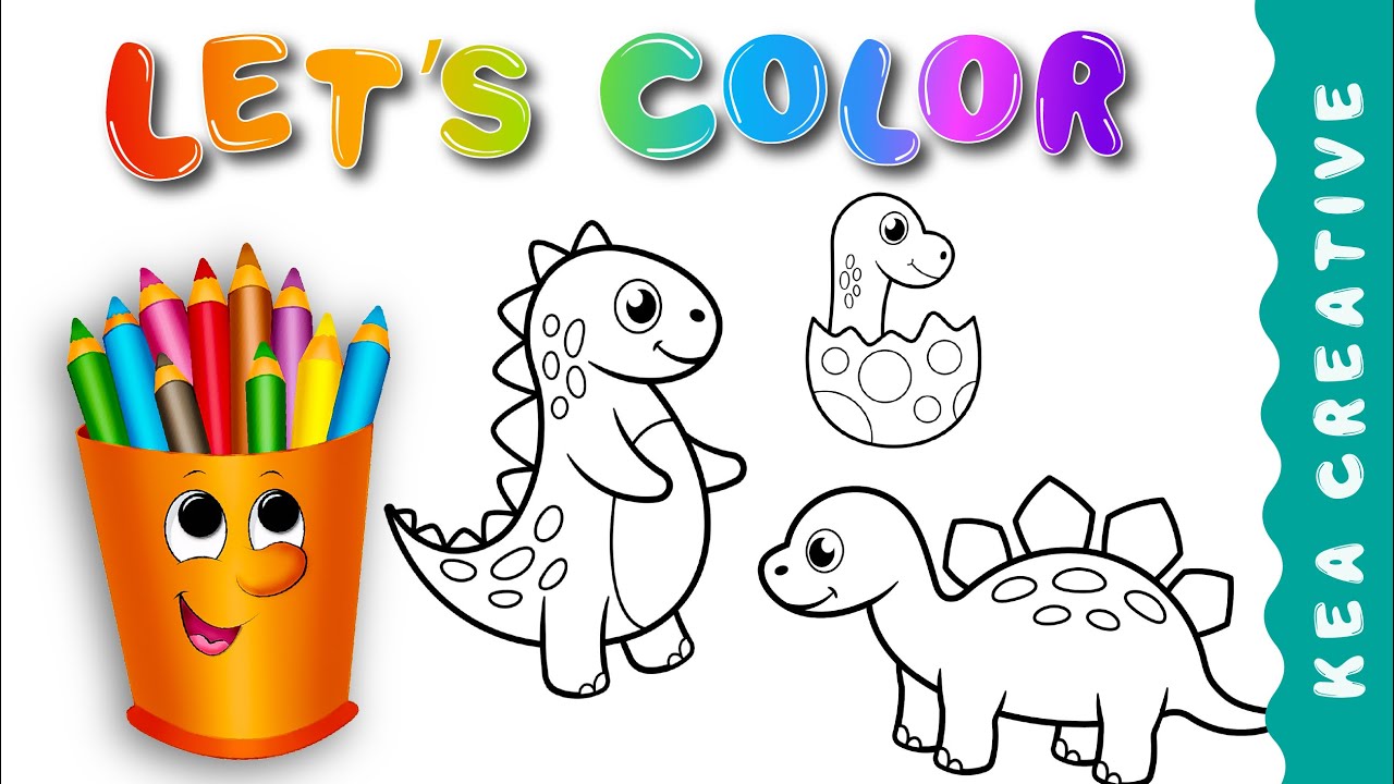 Dinosaur - How To Color a Dinosaur @KeaCreative2 -Color Pages For ...