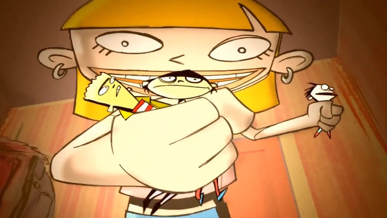 Sarah grabs Ed, Edd and Eddy (from Ed, Edd n Eddy: Incredible Shrinking ...