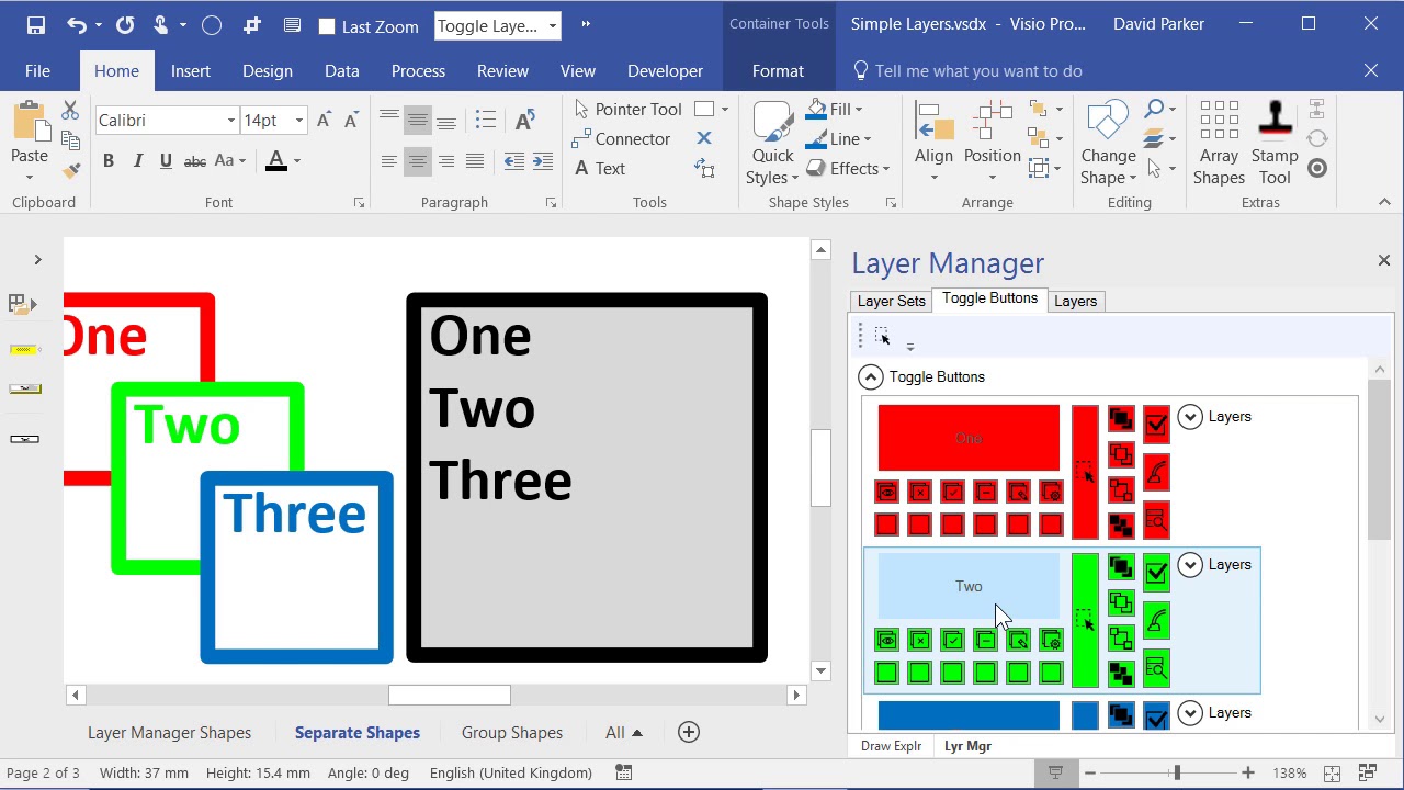 Using ToggleLayer Buttons in Visio - YouTube
