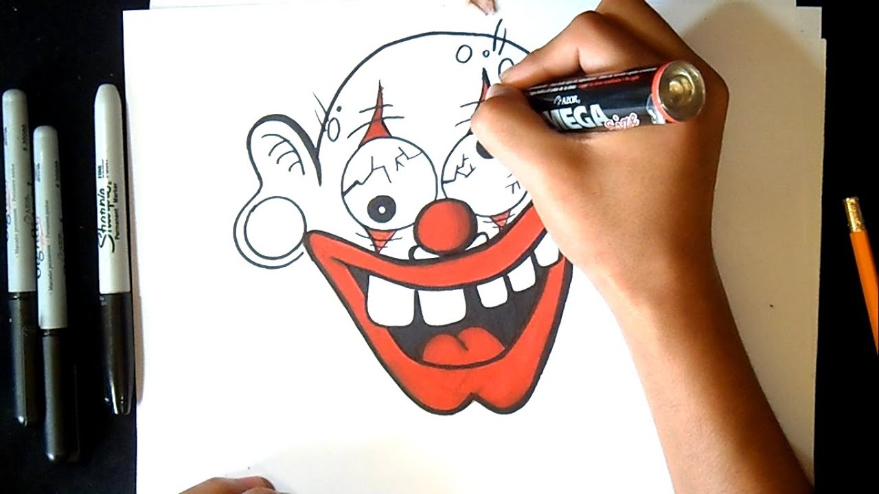 como desenhar palhaço louco Grafite | Wizard art - by Wörld - YouTube