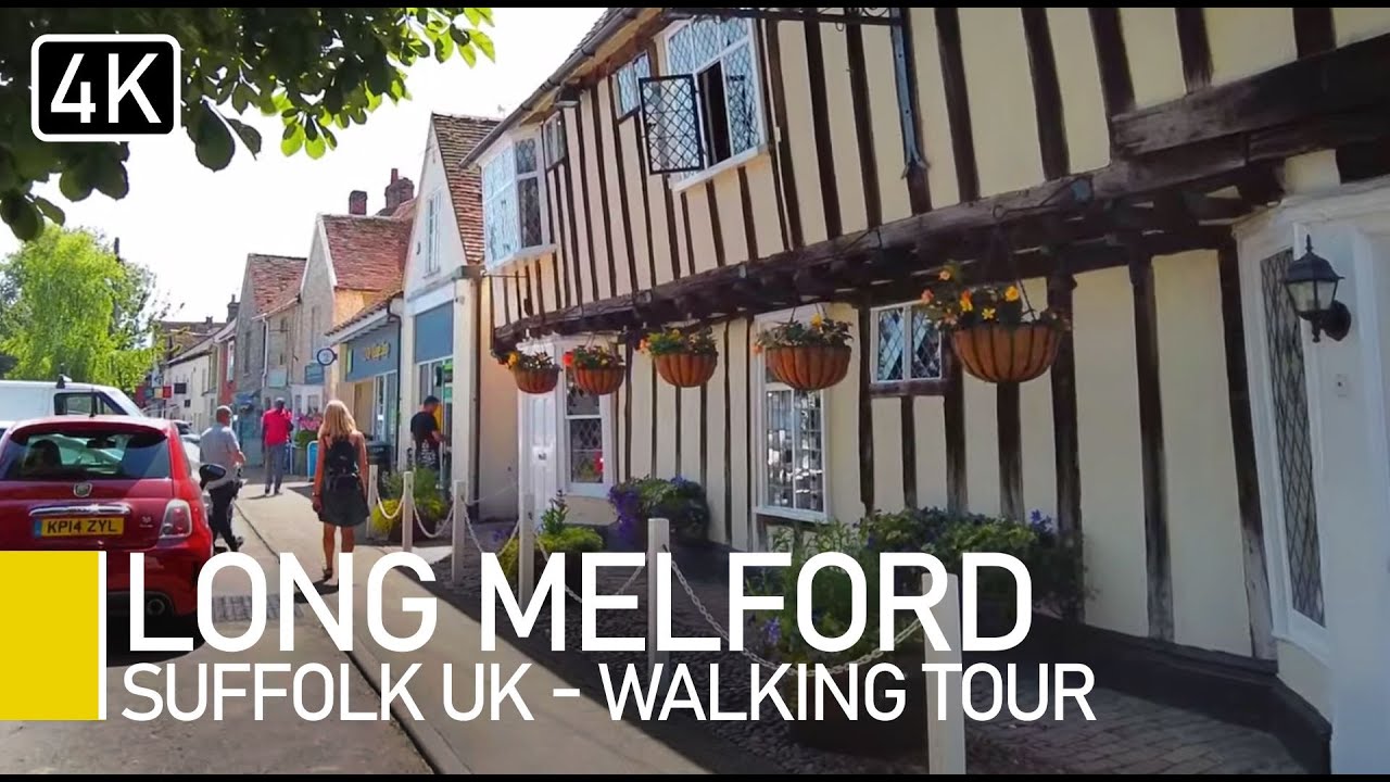 Long Melford, Suffolk, UK | 15th century High St walk (with captions ...