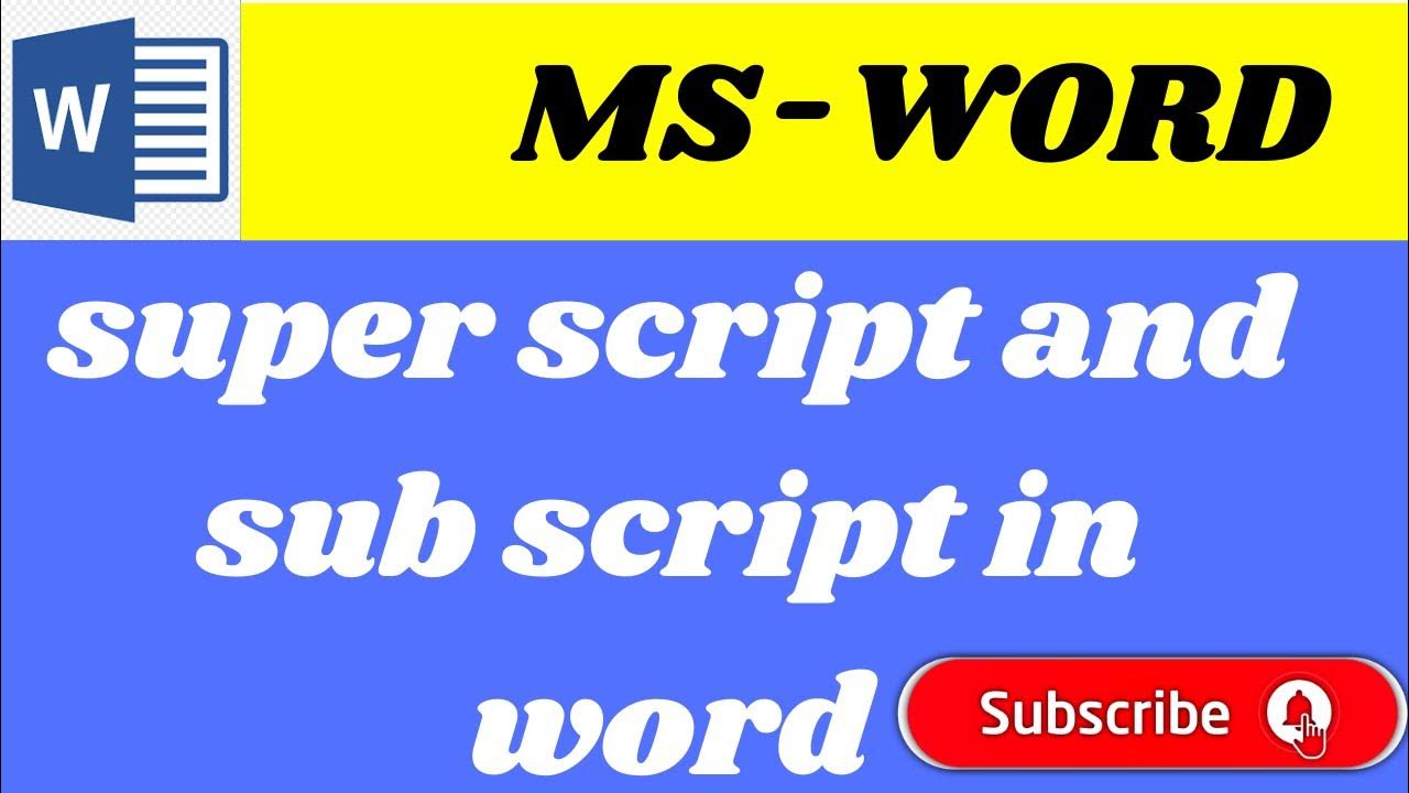 super script and sub script in word #world #wordtips - YouTube