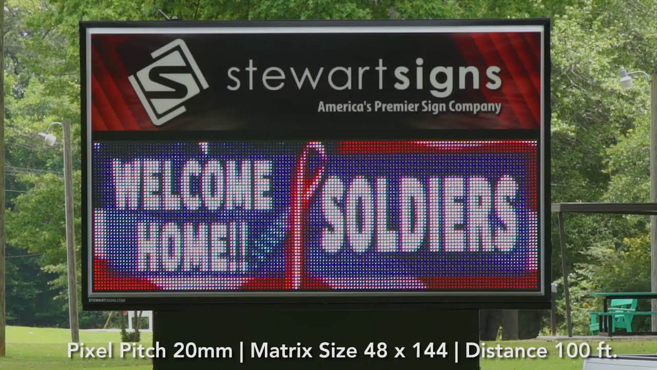 20mm 48-High TekStar LED Sign | Military LED Signs - YouTube
