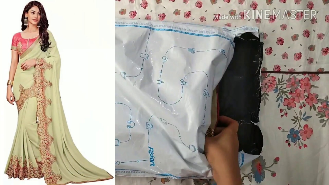 Unboxing saree embroidery designs from Flipkart | hand embroidery ...
