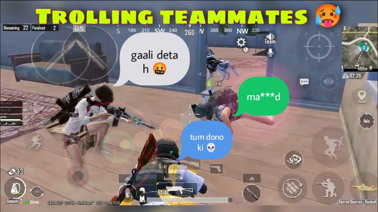 trolling unknown teammates in BGMI | gali deta h 😂 #bgmi #funny - YouTube