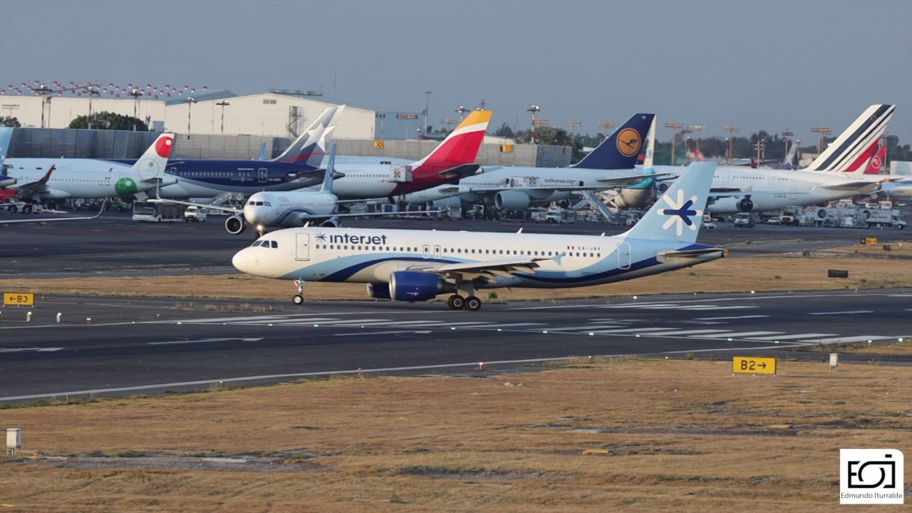 ATERRIZAJE INTERJET A320 AEROPUERTO CIUDAD DE MEXICO. - YouTube