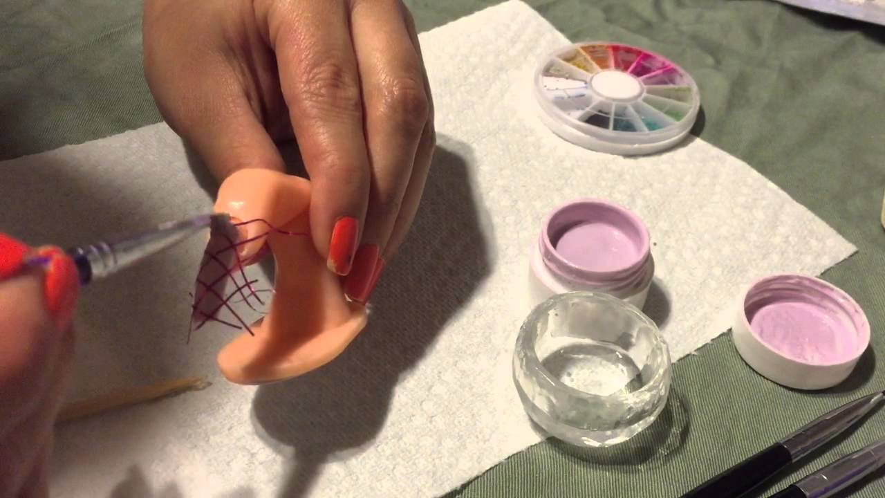 UV Gel nail tutorial ; quilted pattern. SUPER EASY!!! Must watch! - YouTube