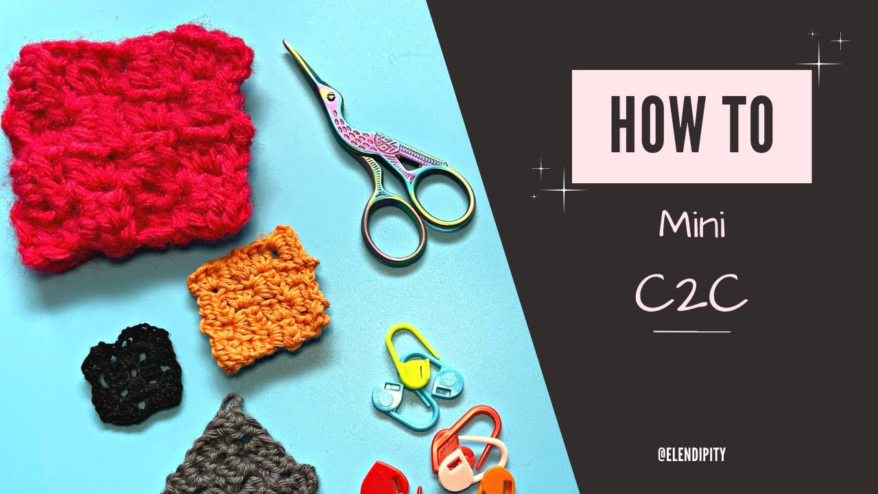 TUTORIAL: Mini C2C (Corner to Corner Squares - Crochet) 1/2 - How To ...