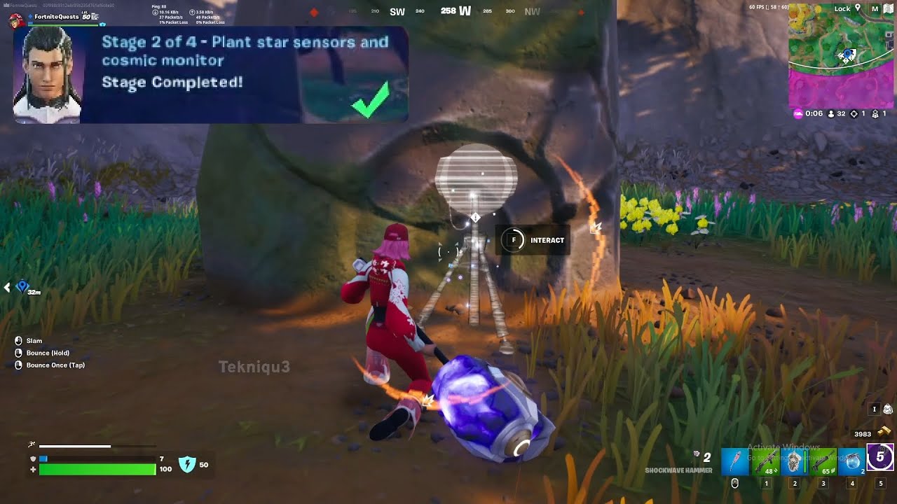 Plant star sensors and cosmic monitor in Fortnite Oathbound Quest - YouTube