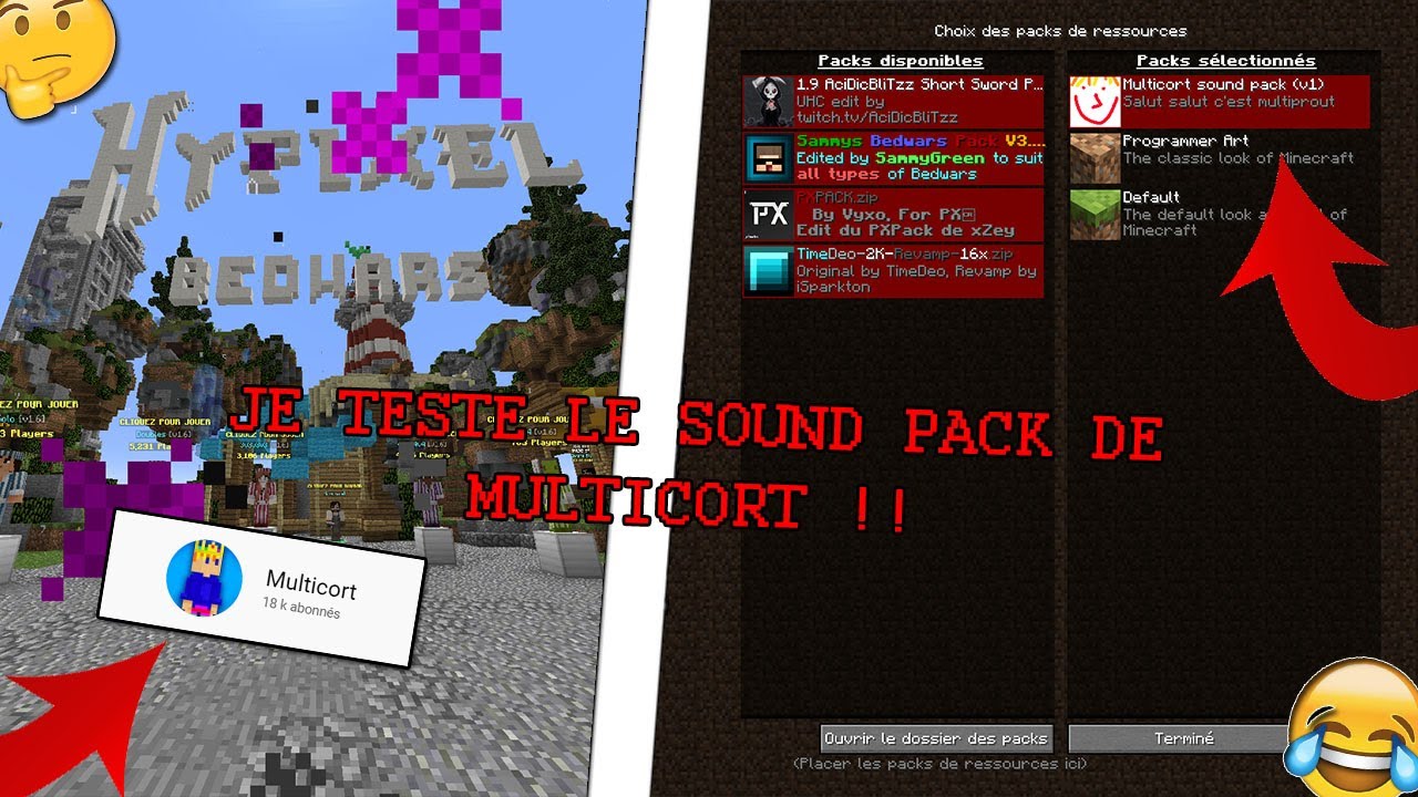 JE TESTE LE SOUND PACK DE MULTICORT EN BED WARS - YouTube