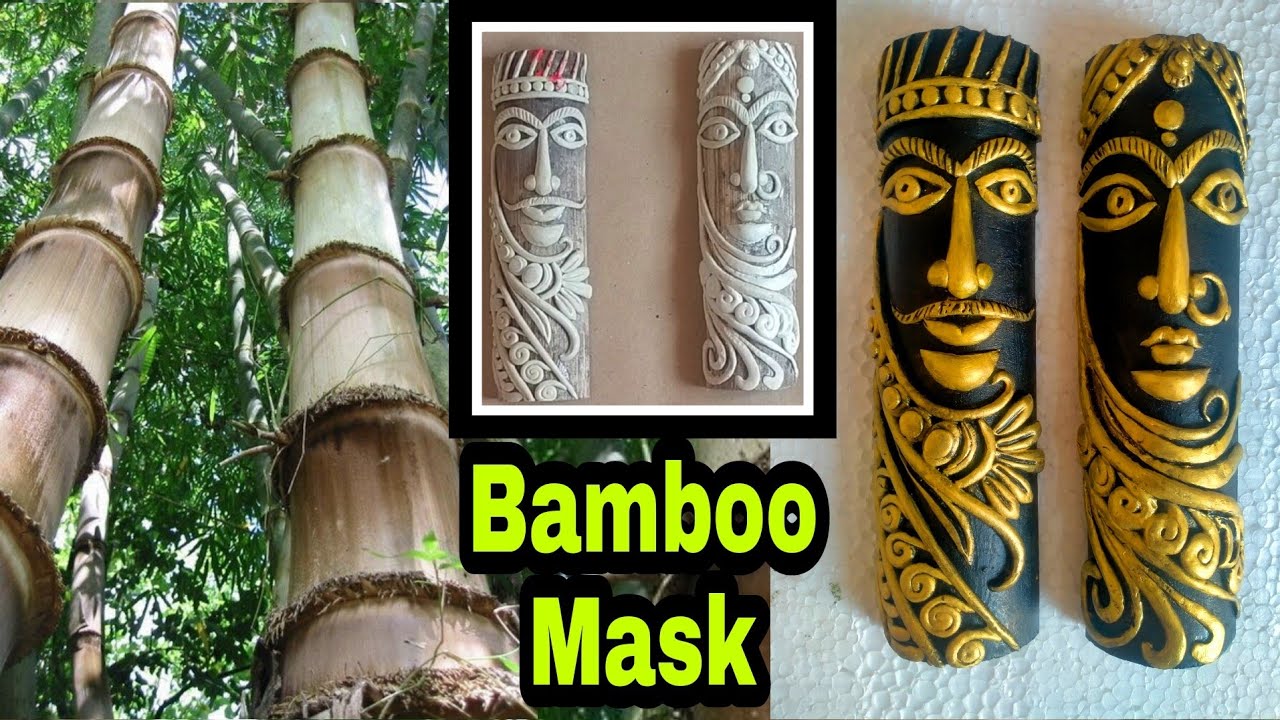 DIY Bamboo tribal mask showpiece // wall hanging craft // best out of ...