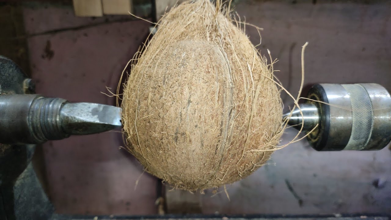 Amazing Skills and Ideas Making Scoop on Wood Lathe With Coconut - YouTube