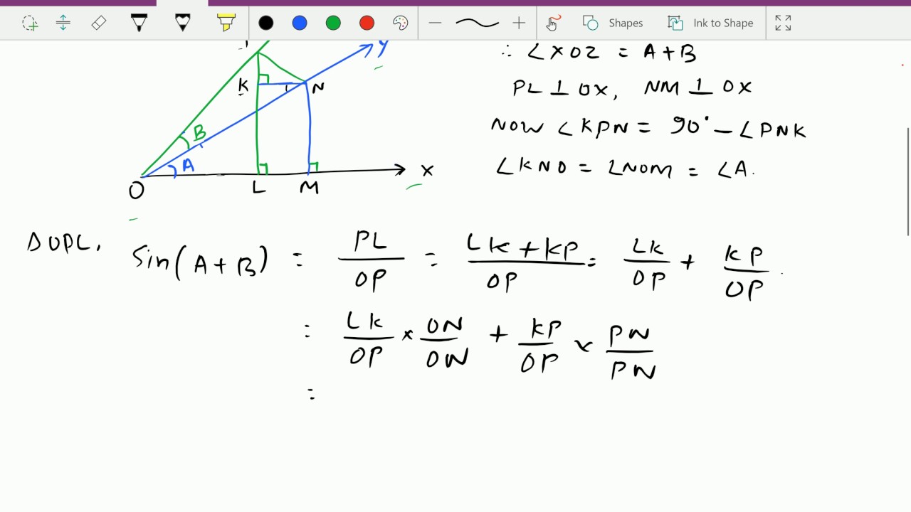 Trigonometry : - Compound and multiple angles; proving Sin(A+B) and Cos ...