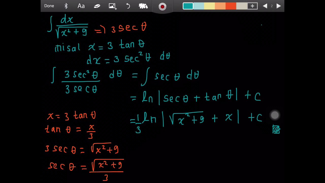 Integral Substitusi Trigonometri Part 2 - YouTube