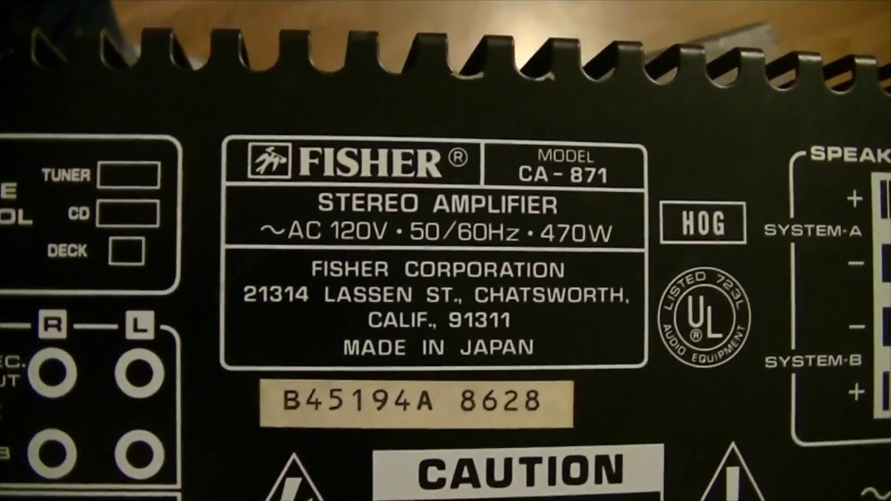 Fisher CA-871 System - Repair Series - Part 2 - First Evaluation - YouTube