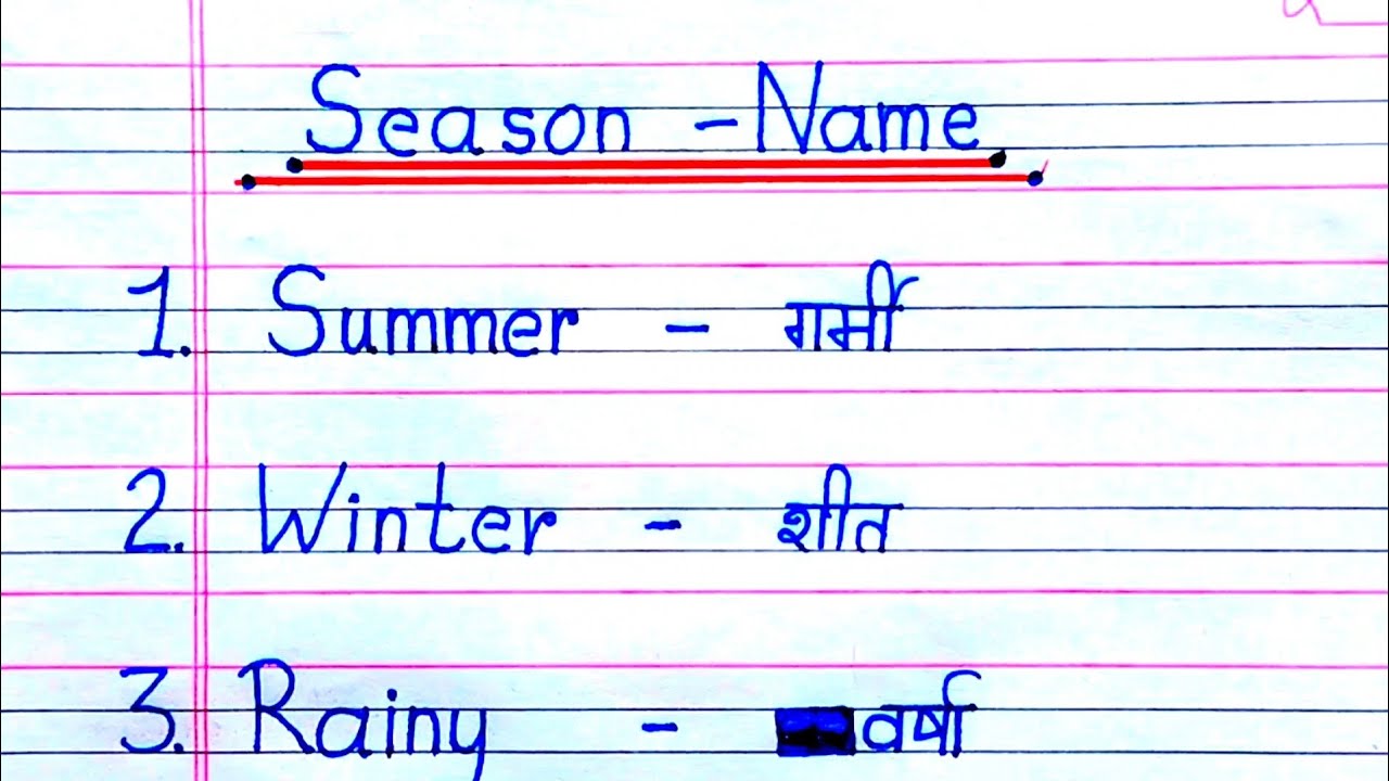 season name | season name English and Hindi | mausam ke naam | ऋतुओं के ...