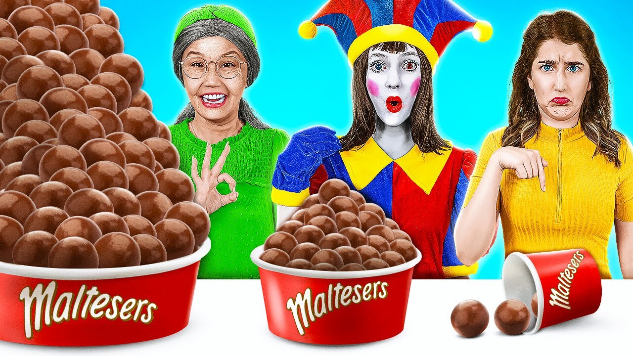 TAMPILAN PIRING BESAR, SEDANG, DAN KECIL 🍧Makan Cokelat Selama 24 Jam 🎉 ...