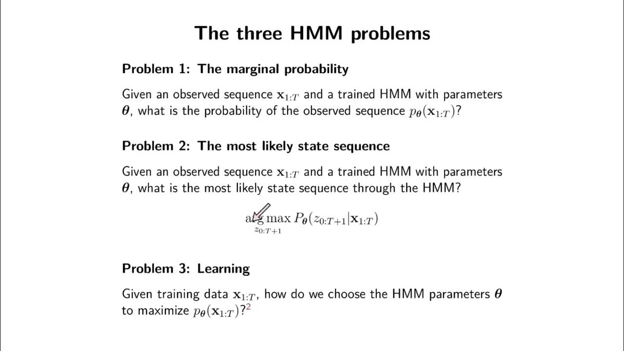 The three HMM problems (NLP817 5.3) - YouTube