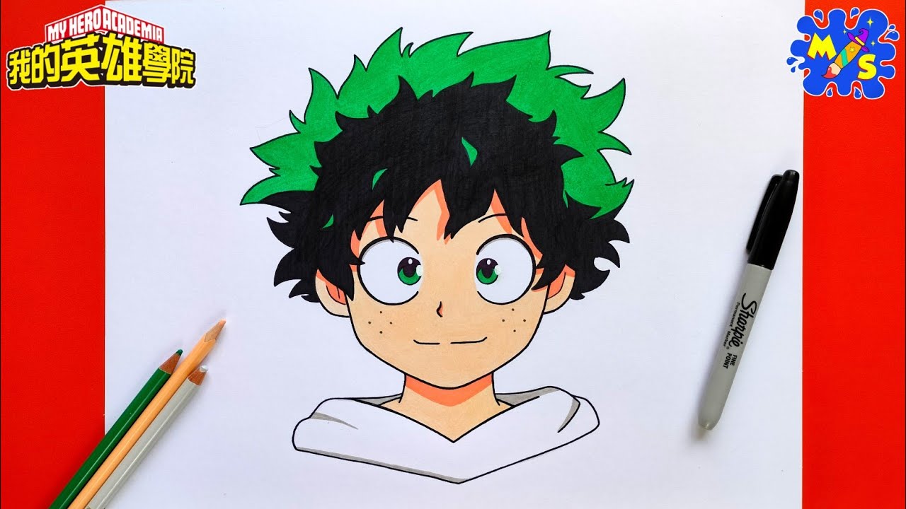 Deku Face Drawing || How to Draw Deku from My Hero Academia - YouTube