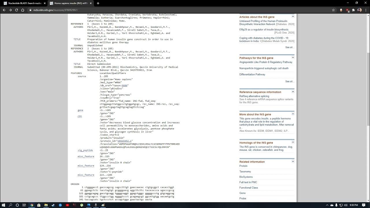 Performing FASTA and BLAST in NCBI | BIOINFORMATICS | BASICS PART 1 - YouTube