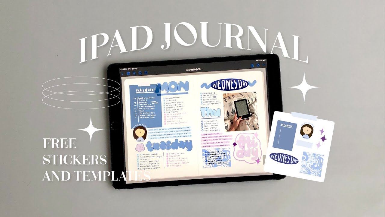 Digital Bullet Journal💙 | Blue Themed iPad Journal | Free Template and ...