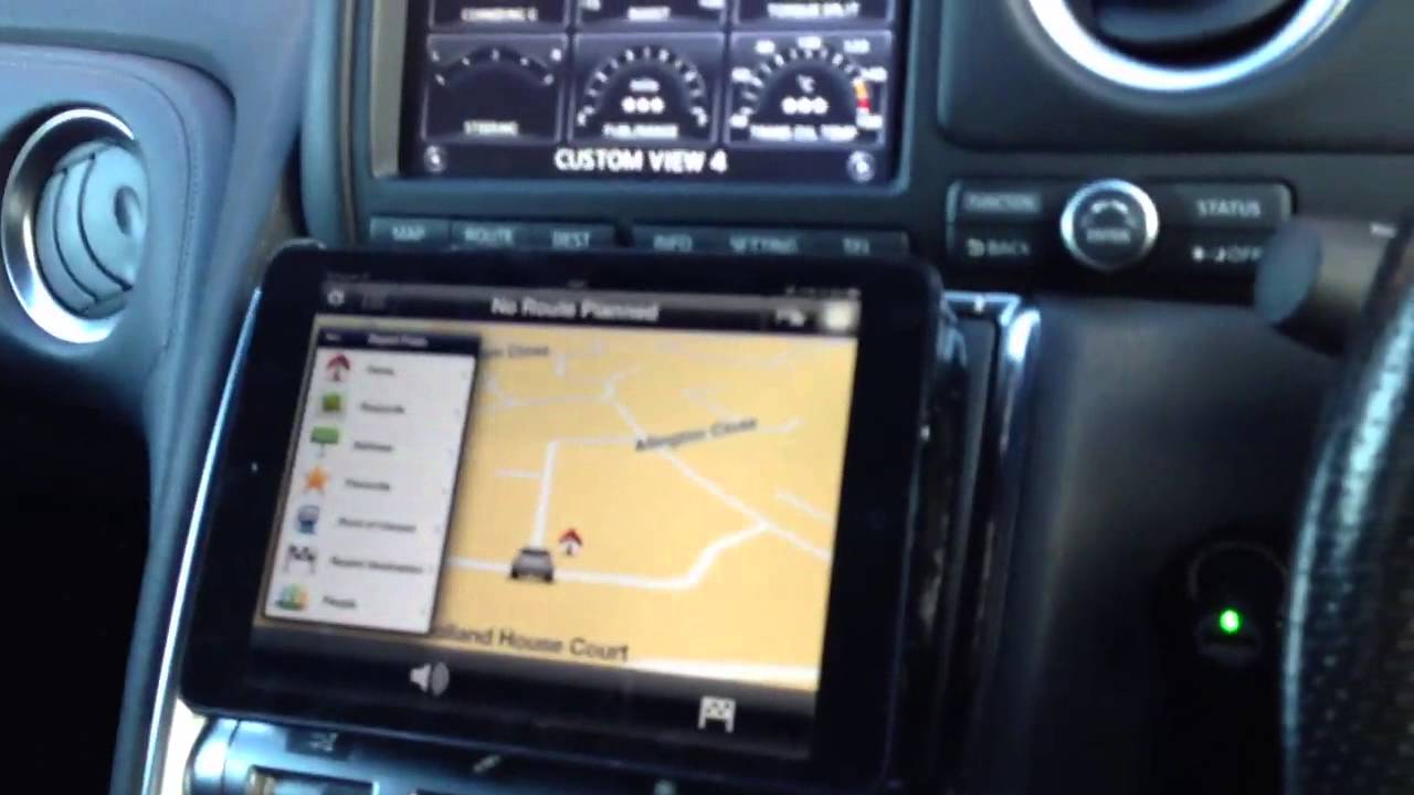First removable ipad mini in Nissan GTR - YouTube