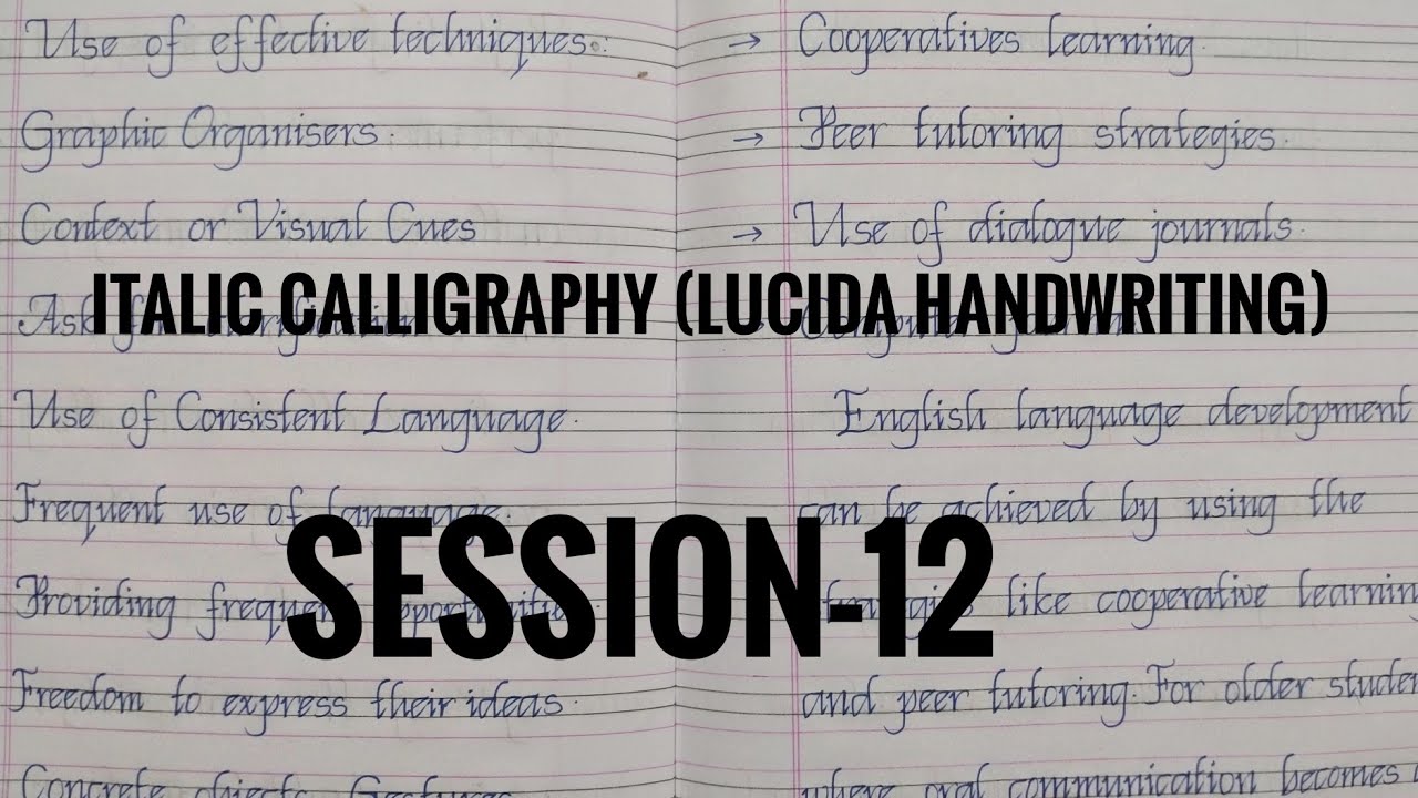 Italic calligraphy session -12 #lucida capital letters# - YouTube