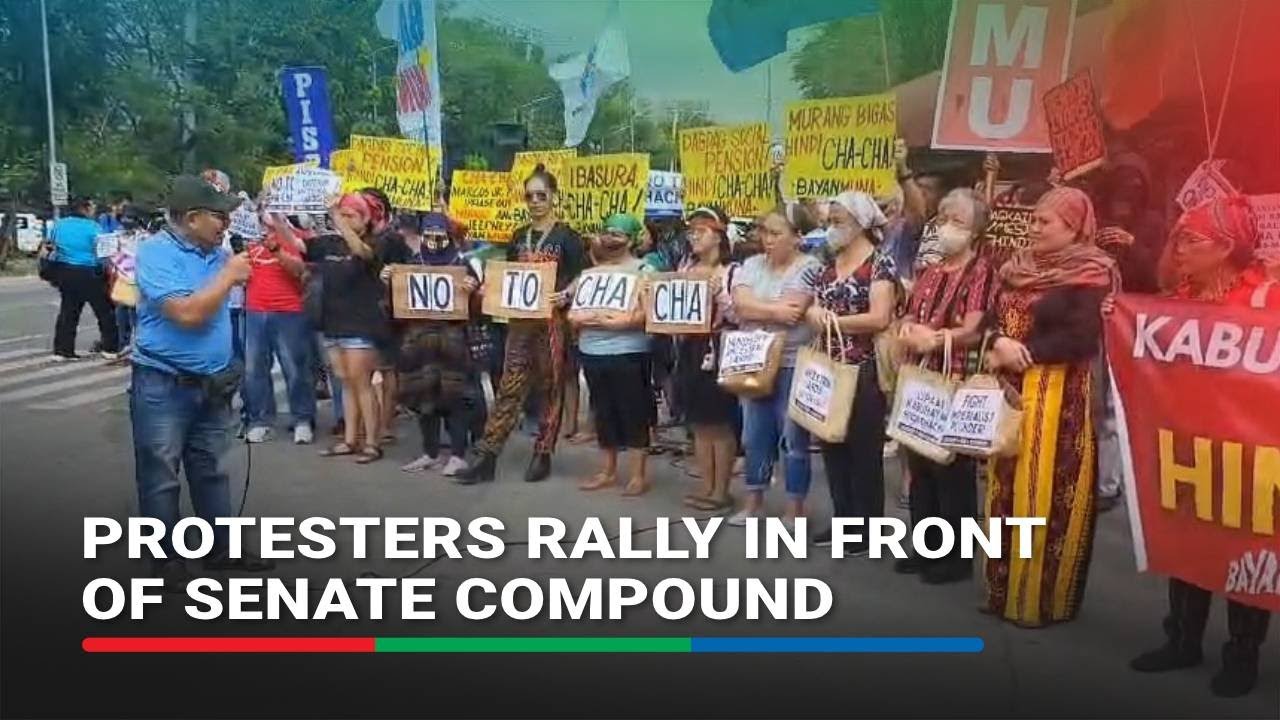 Protesters stage rally in front of Senate compound vs Charter change ...