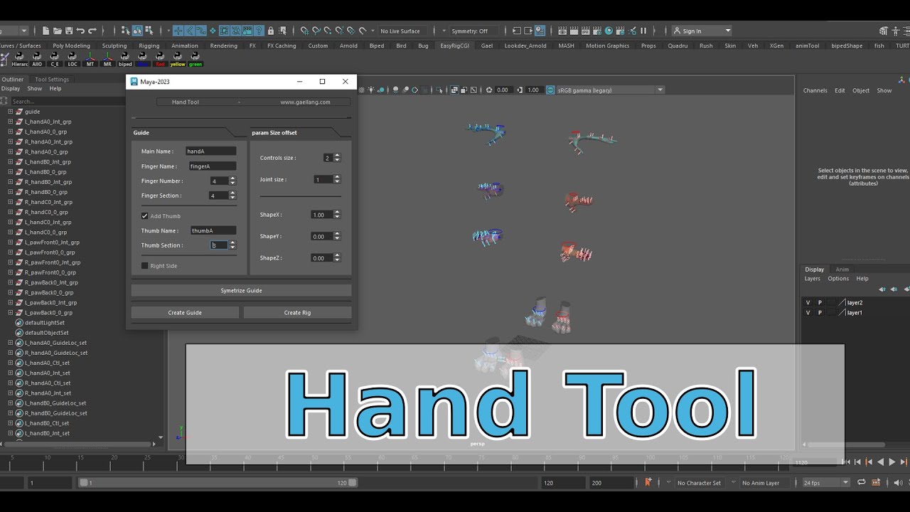 Hand Tool - rigging maya - YouTube