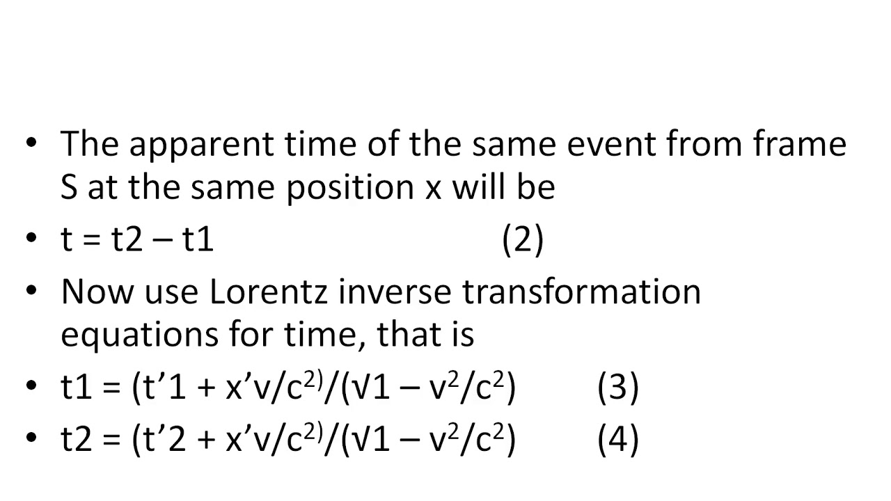 Derivation and concept of time dilation in relativity - YouTube