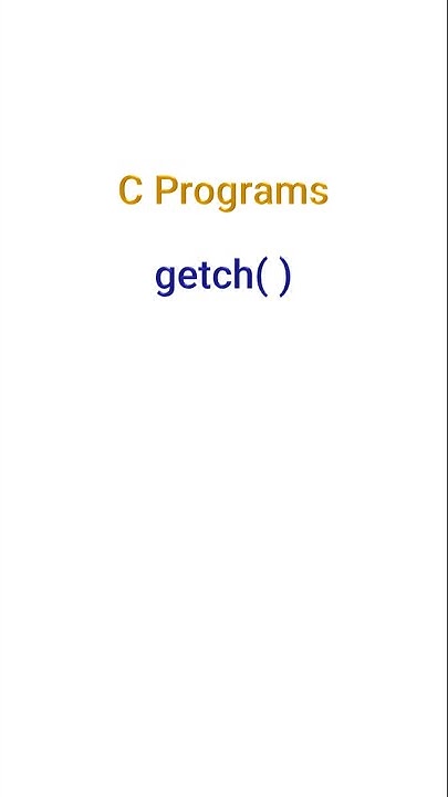 why we use getch( ) in C Programming Language #shorts #telugu - YouTube