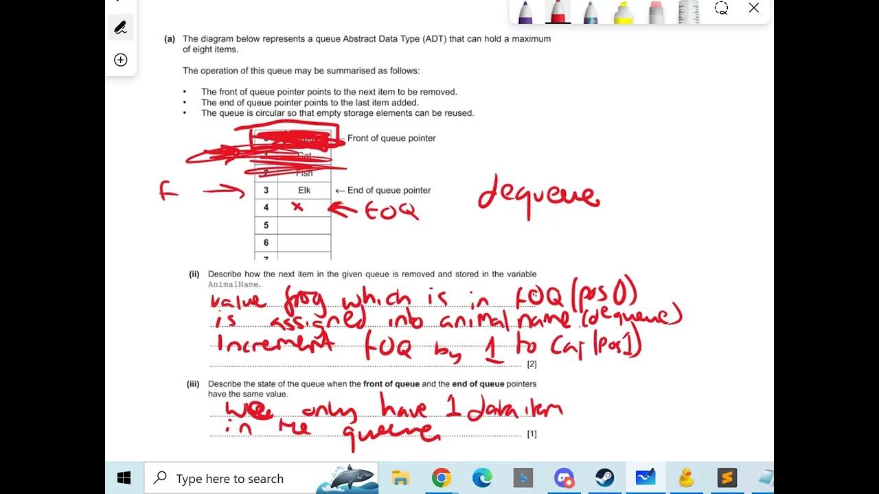 9618 AS Computer Science CIE Queue Question November 2022 - YouTube